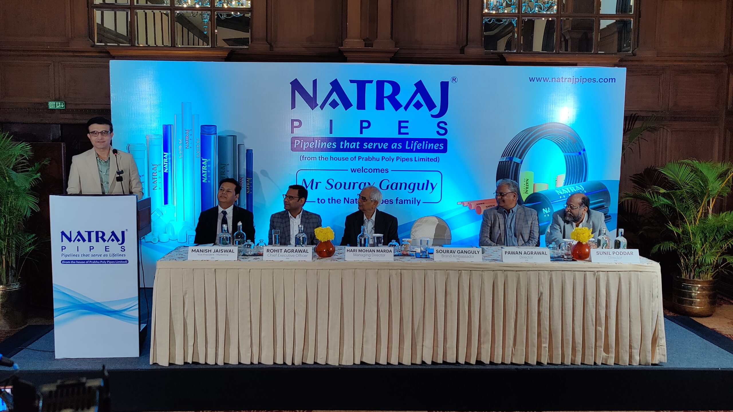 Natraj Pipes welcomes Mr. Sourav Ganguly to the Brand Family ...